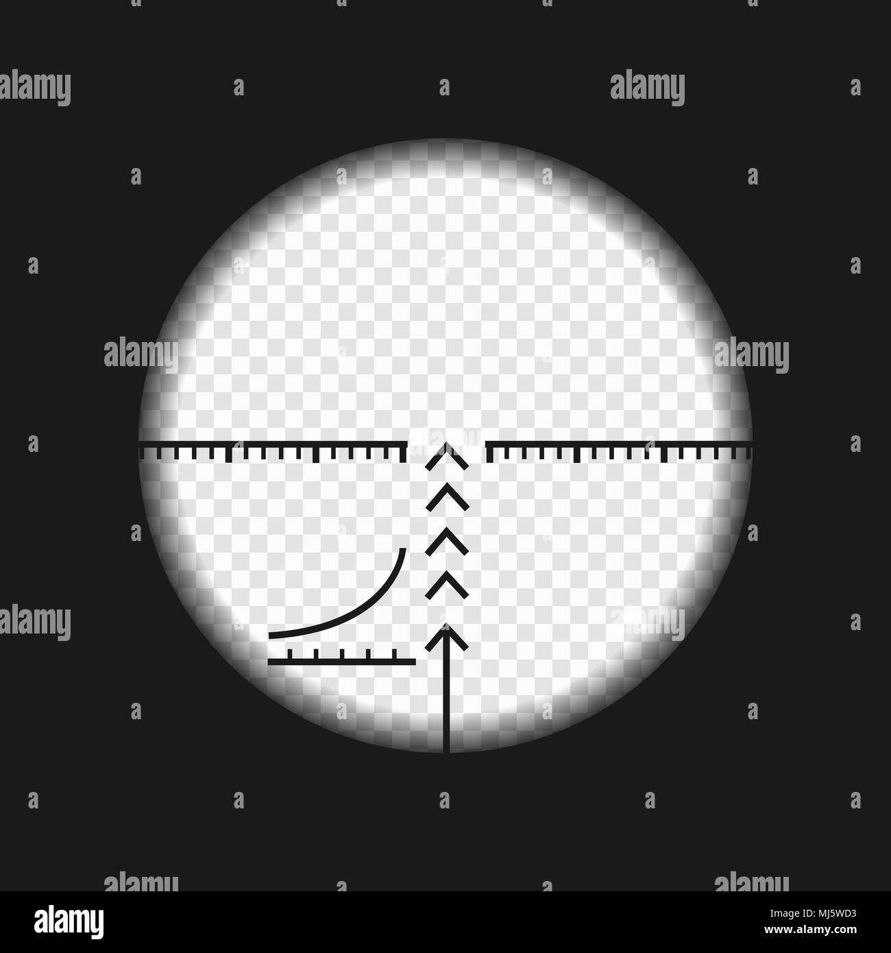 sniper sight with measurement marks. rifler scope template on ...