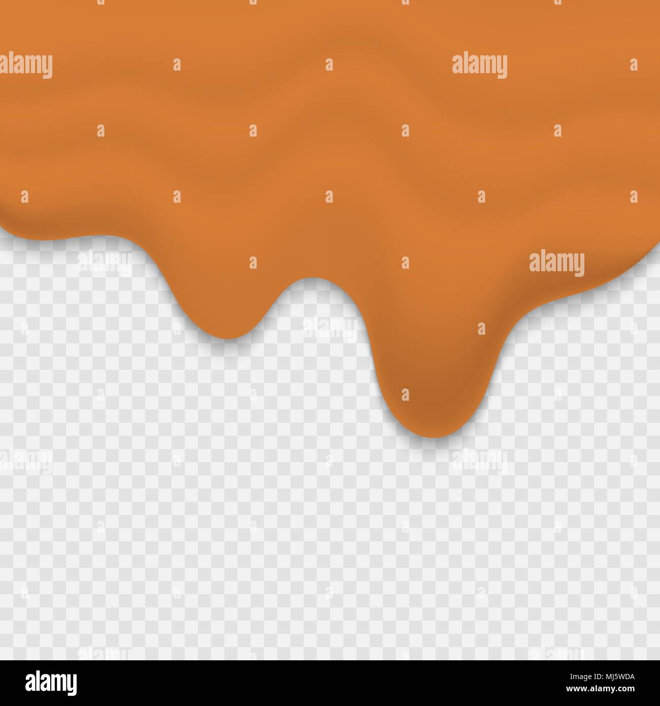 Melted sweet caramel dripping on transparent background Stock Vector ...