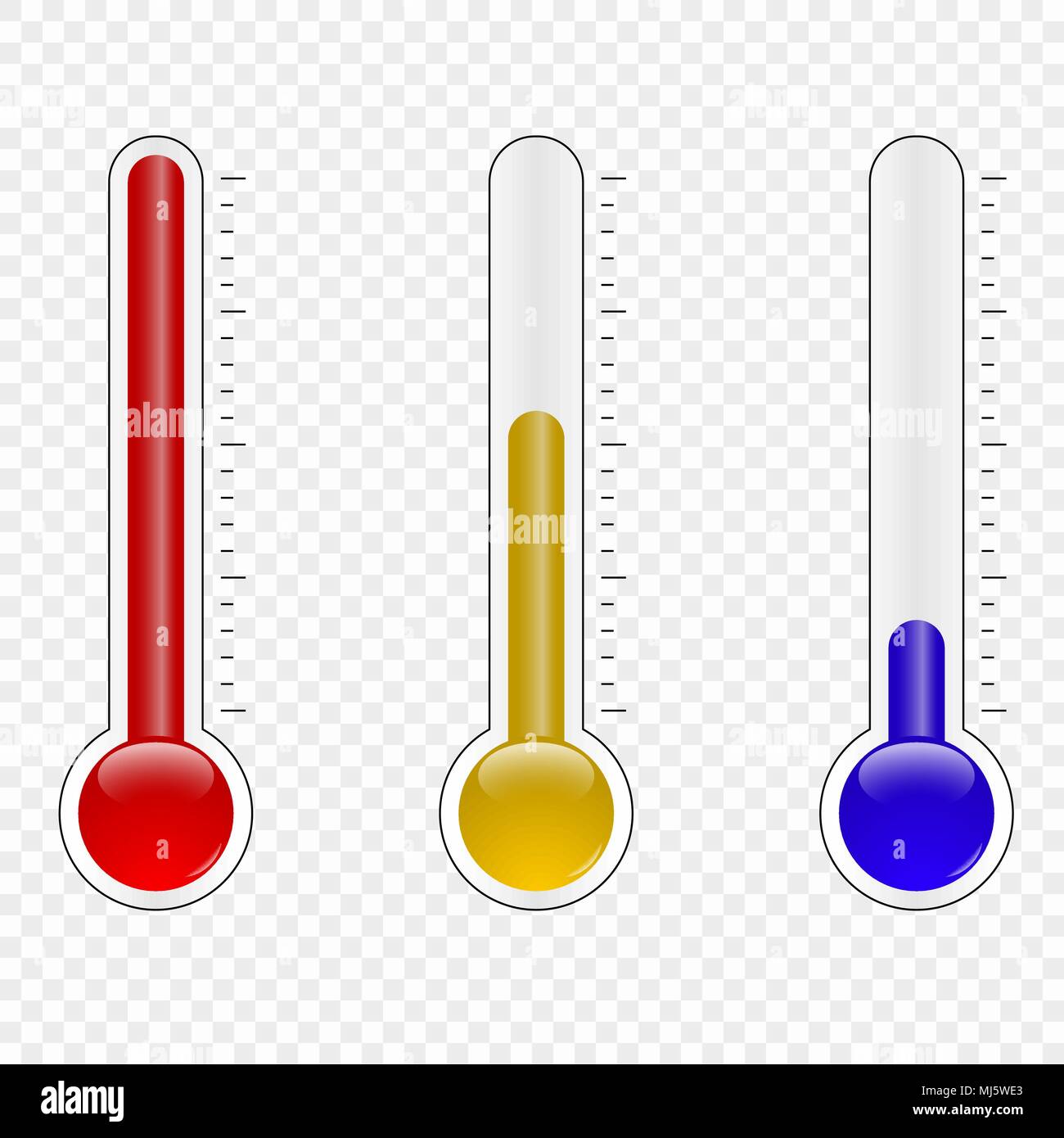 Temperature thermometer measuring heat and cold isolated on white ...