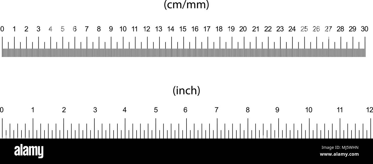 Set of ruler size indicators with different unit distances Stock Vector ...
