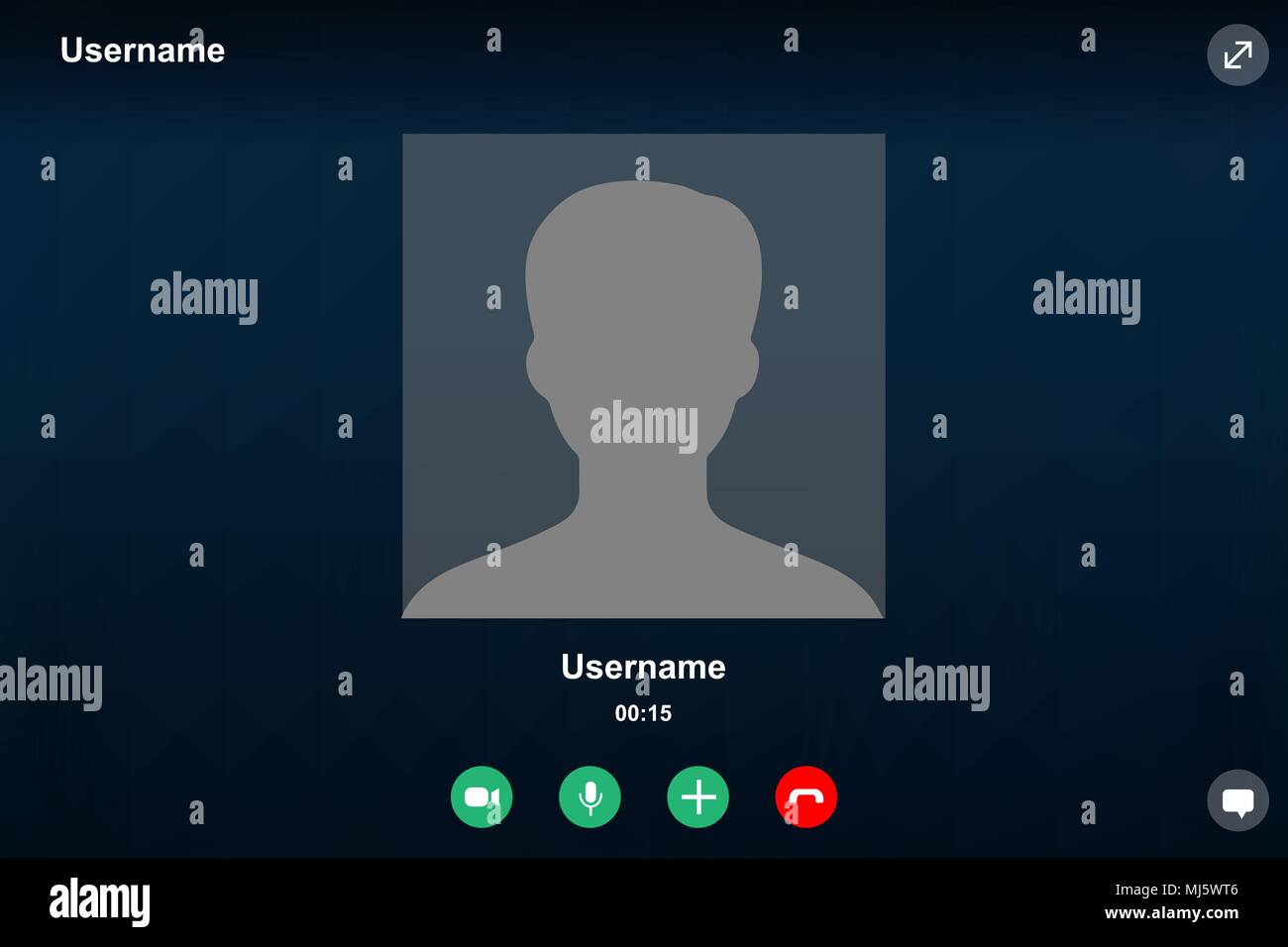 video call screen template. Vector illustration Stock Vector Image ...