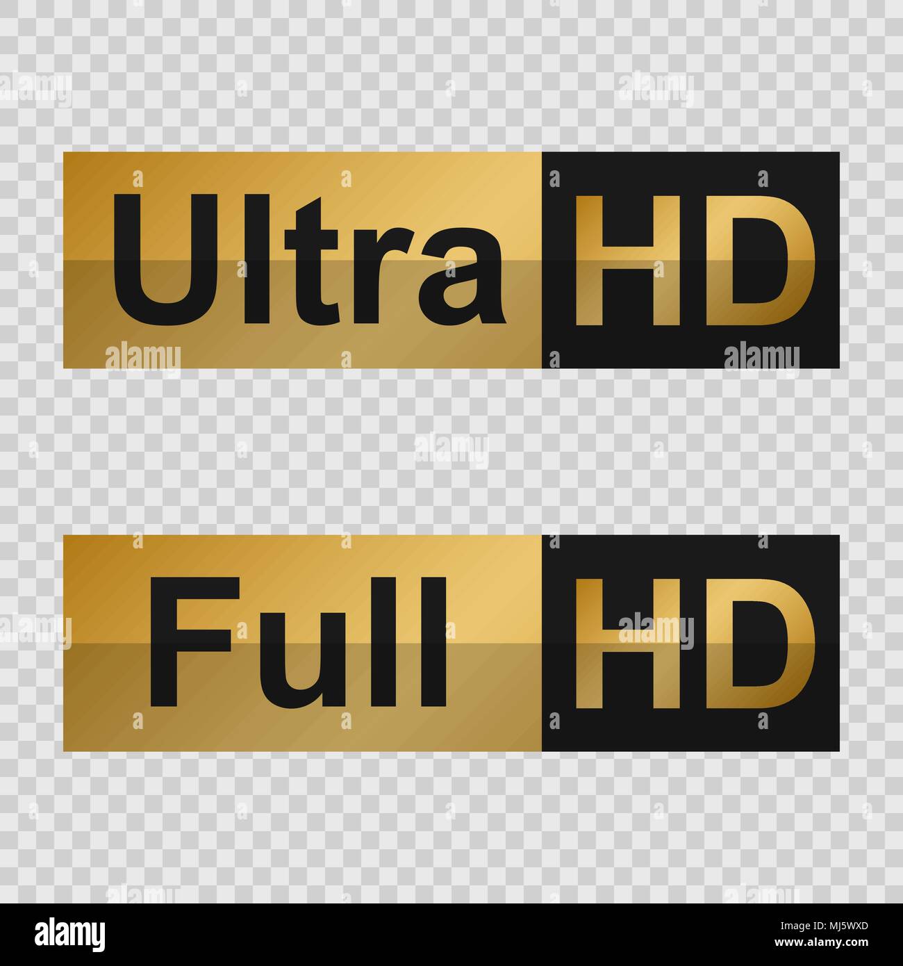 Golden Full HD and Ultra HD labels. Modern technology sign Stock Vector ...