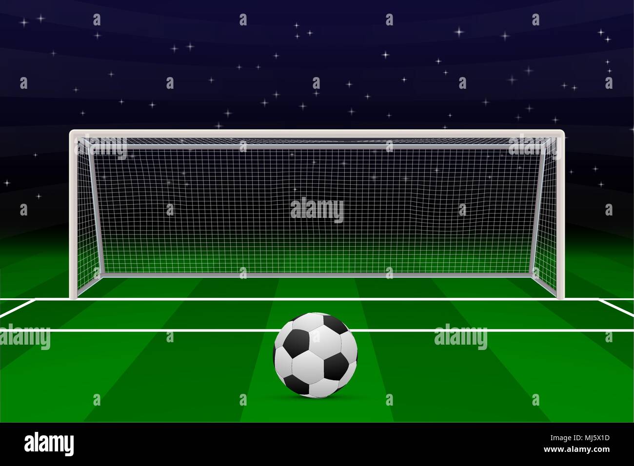 Realistic Football goal on soccer field. Vector illustration Stock ...