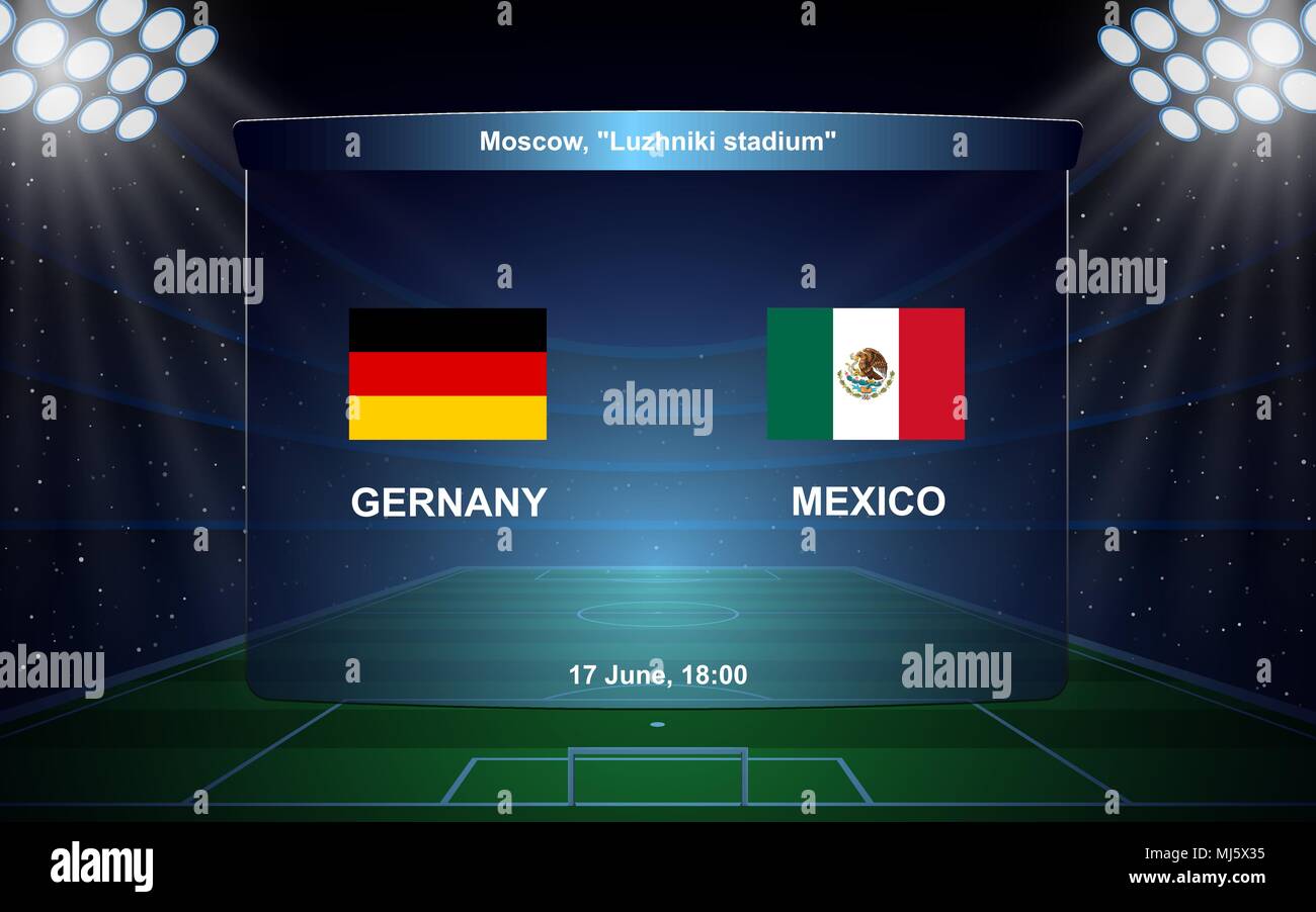 Germany vs Mexico. football scoreboard broadcast graphic soccer ...