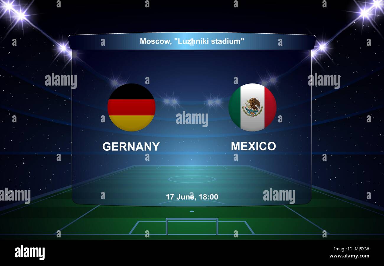 Germany vs Mexico. football scoreboard broadcast graphic soccer ...