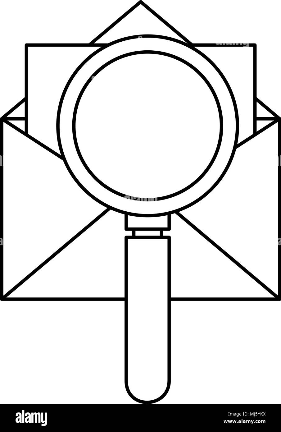 envelope mail with magnifying glass Stock Vector Image & Art - Alamy