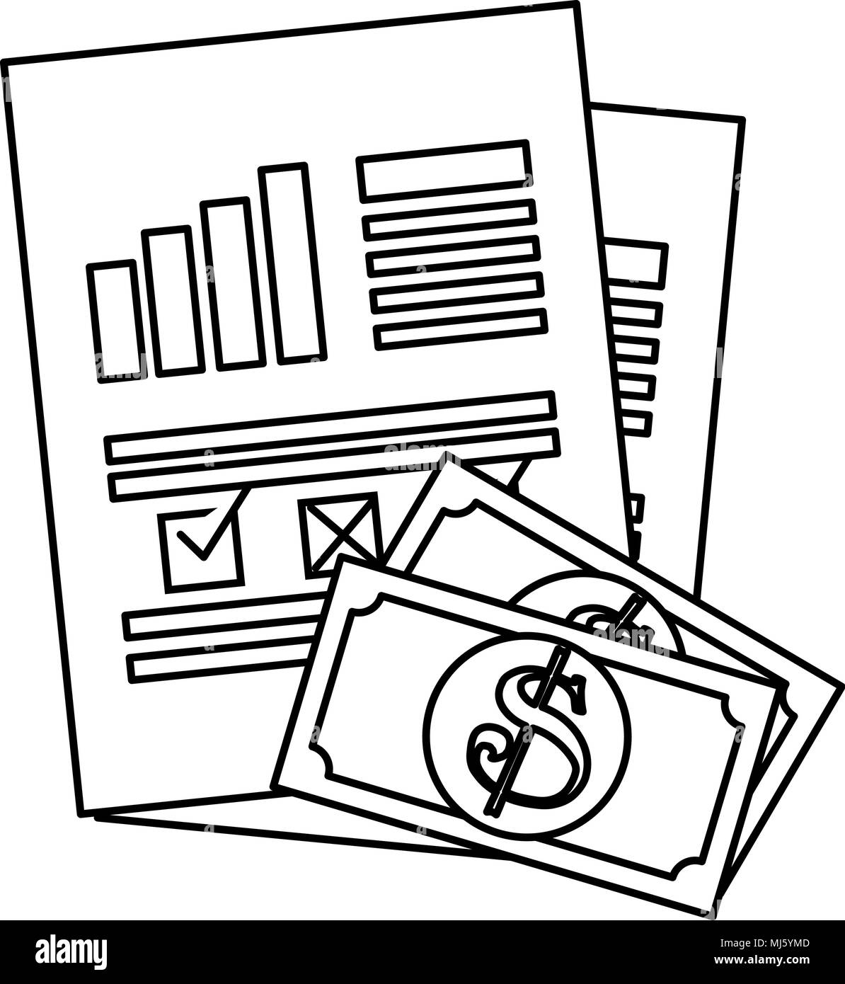 finance document paper and bills dollars Stock Vector Image & Art - Alamy