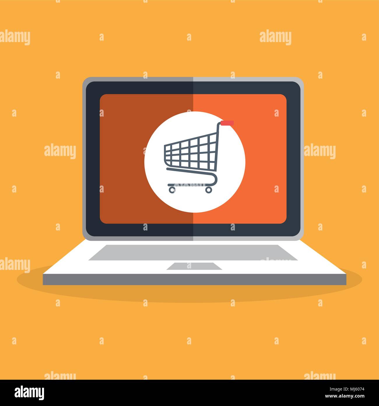 shopping online with laptop computer Stock Vector Image & Art - Alamy