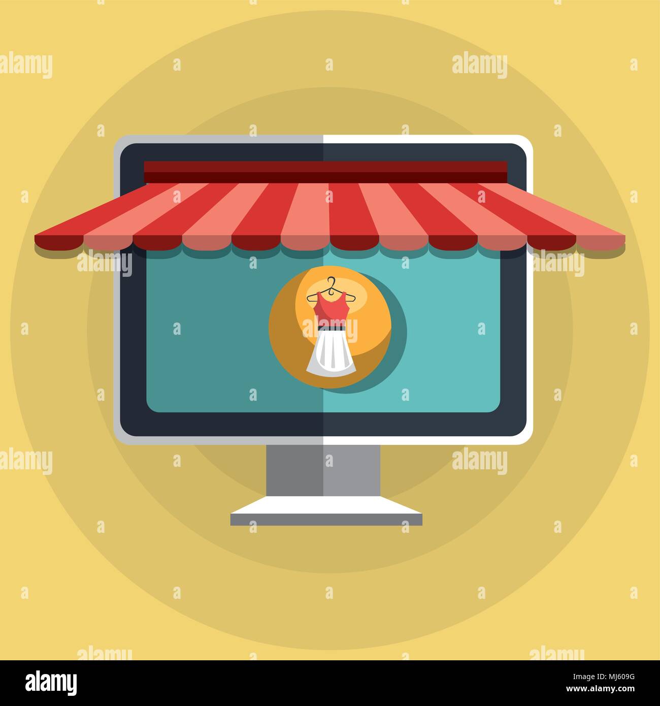 shopping online with computer Stock Vector Image & Art - Alamy