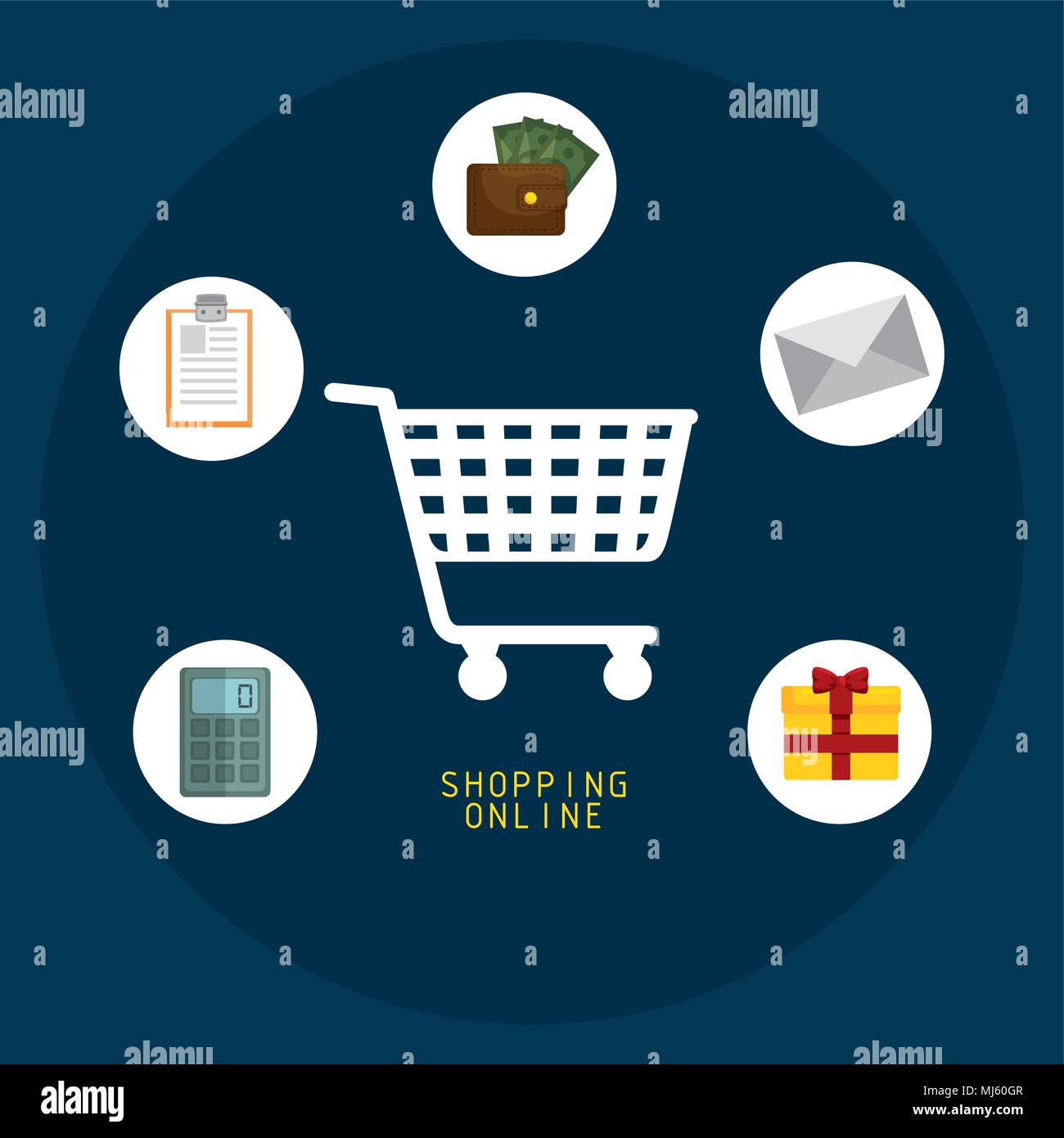 shopping online set icons Stock Vector Image & Art - Alamy