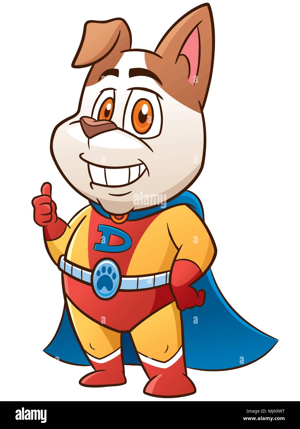Vector Illustration of Cartoon Dog Hero show ok Stock Vector Image ...