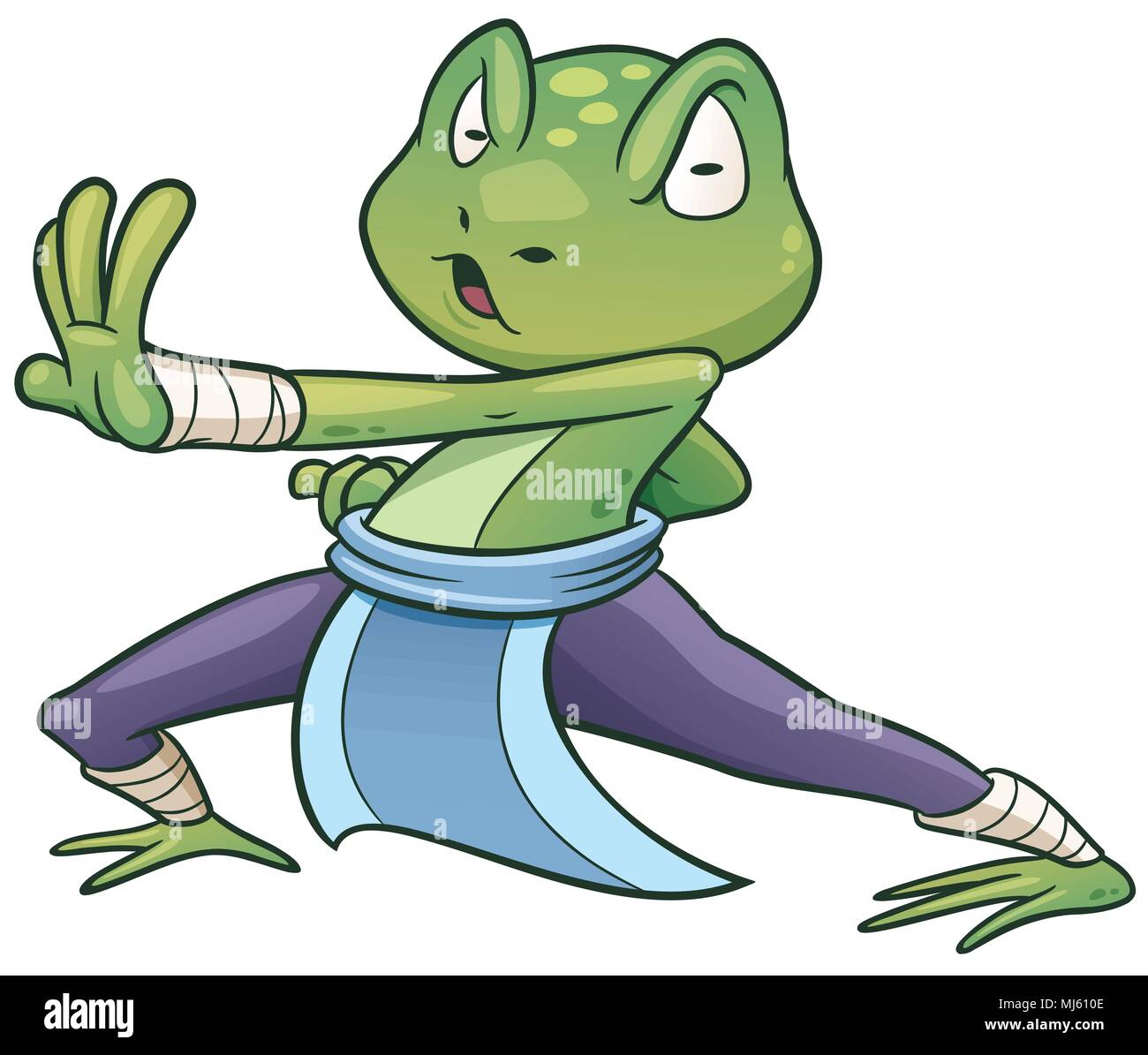 Vector illustration of Cartoon Kung fu Frog Stock Vector Image & Art ...