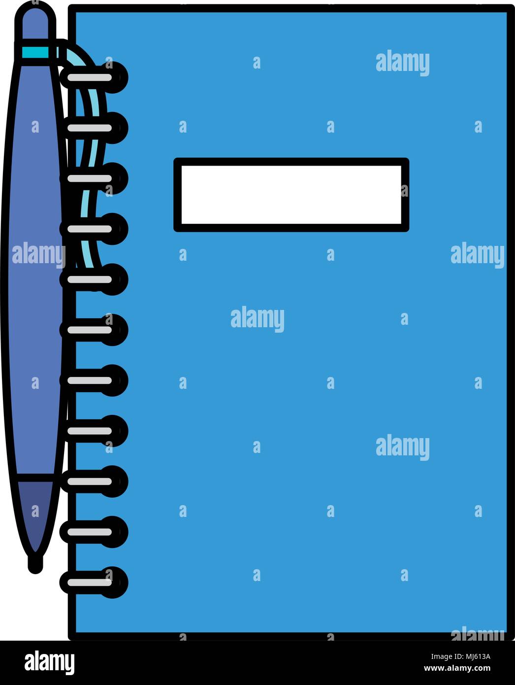 notebook school with pen Stock Vector Image & Art - Alamy