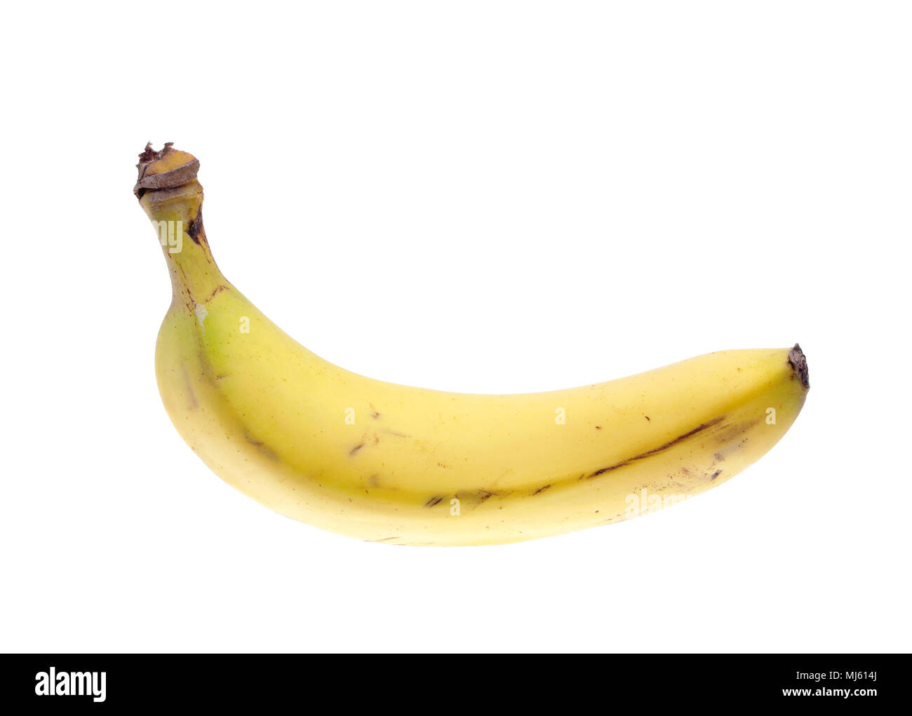 A yellow ripe banana isolated on white background Stock Photo - Alamy
