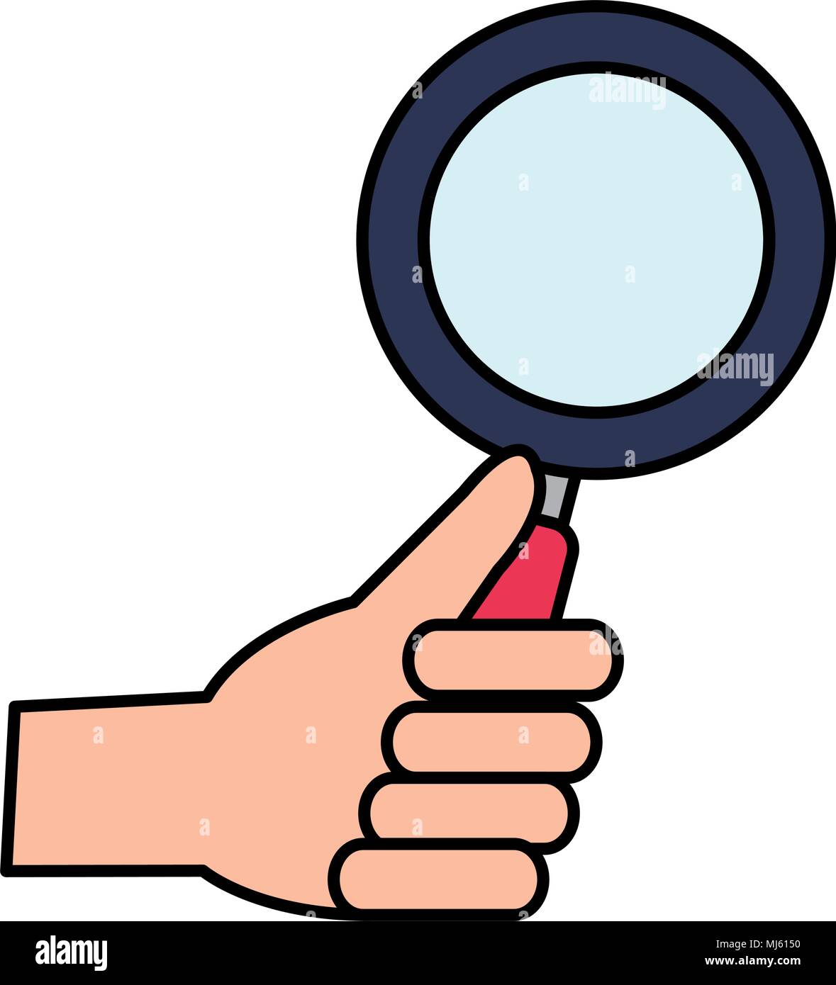 hand with magnifying glass Stock Vector Image & Art - Alamy