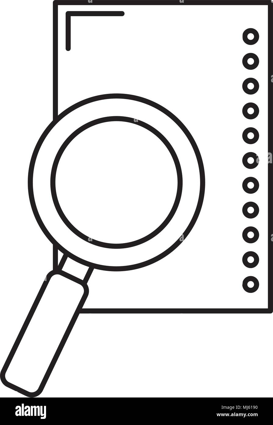 magnifying glass with paper Stock Vector Image & Art - Alamy