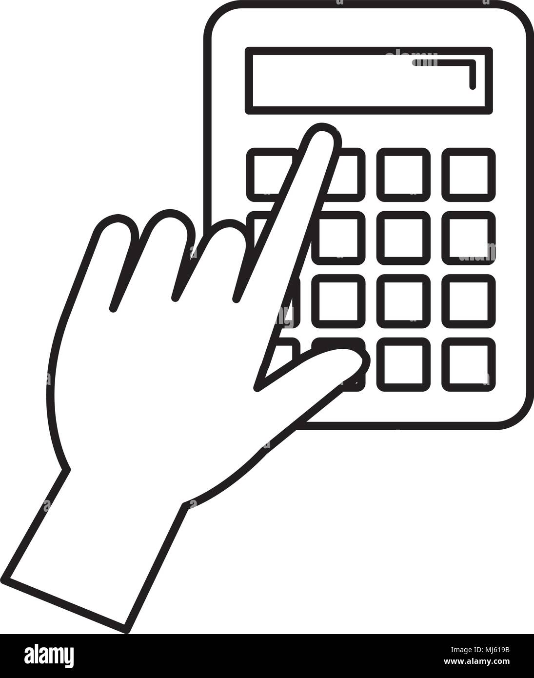 hand using calculator math device icon Stock Vector Image & Art - Alamy