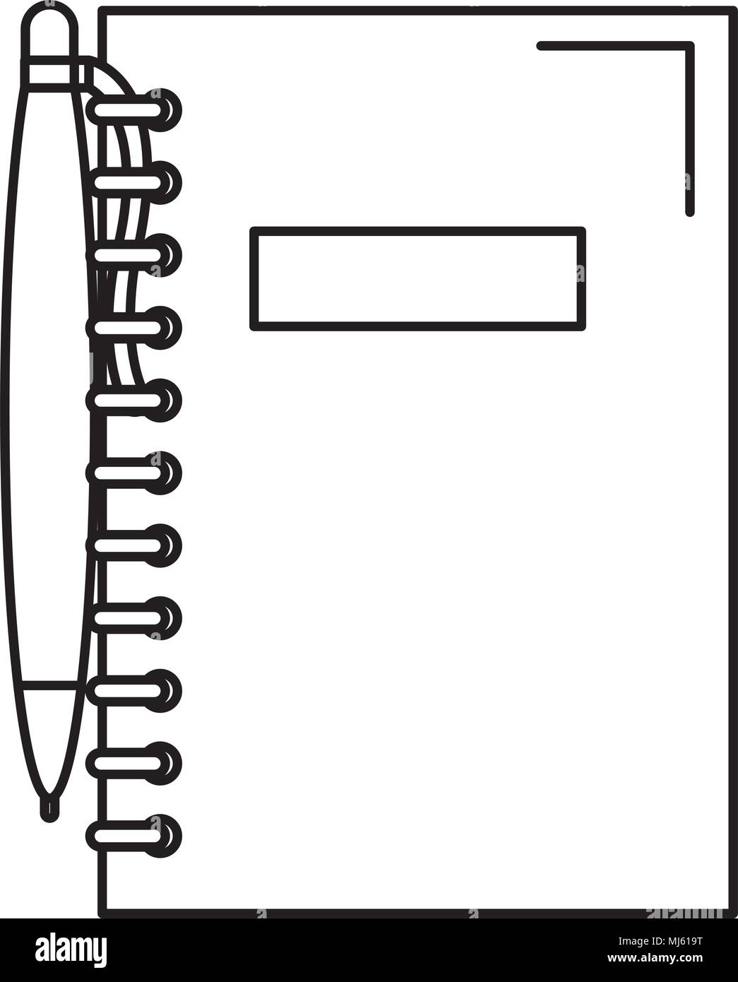 notebook school with pen Stock Vector Image & Art - Alamy