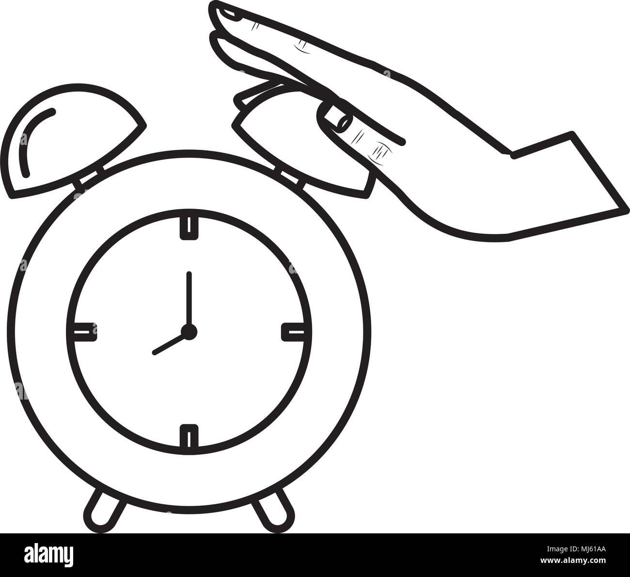 hand with alarm clock time icon Stock Vector Image & Art - Alamy
