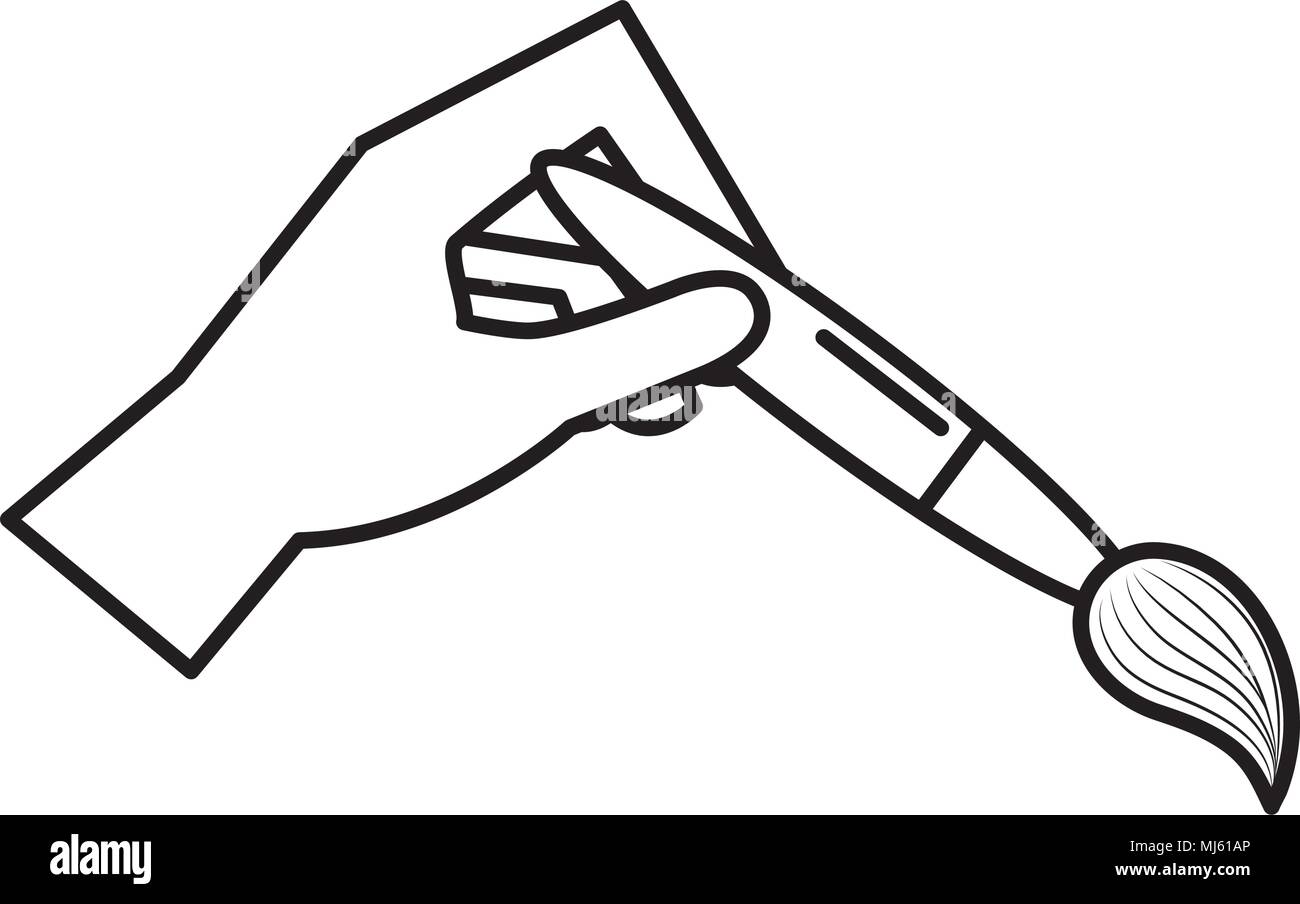 hand painting with brush tool icon Stock Vector Image & Art - Alamy