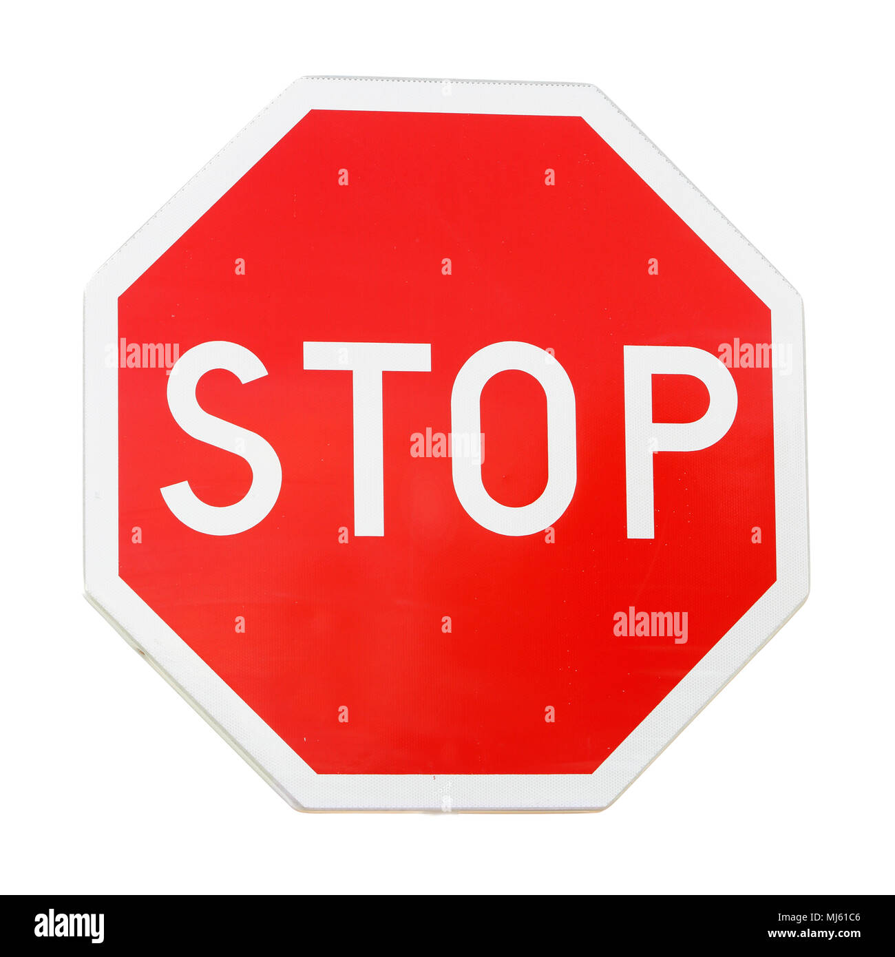 Road Sign Stop at intersection isolated on white background Stock Photo ...