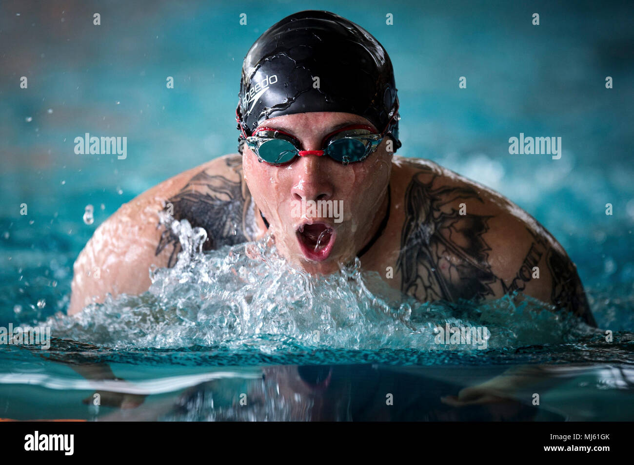 U.S. Marine Corps Staff Sgt. Jason Pacheco competes in the 50-meter ...