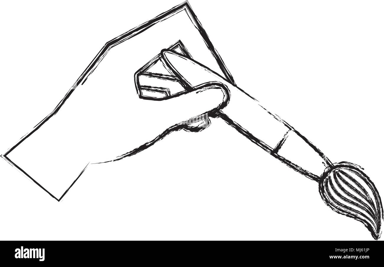 hand painting with brush tool icon Stock Vector Image & Art - Alamy
