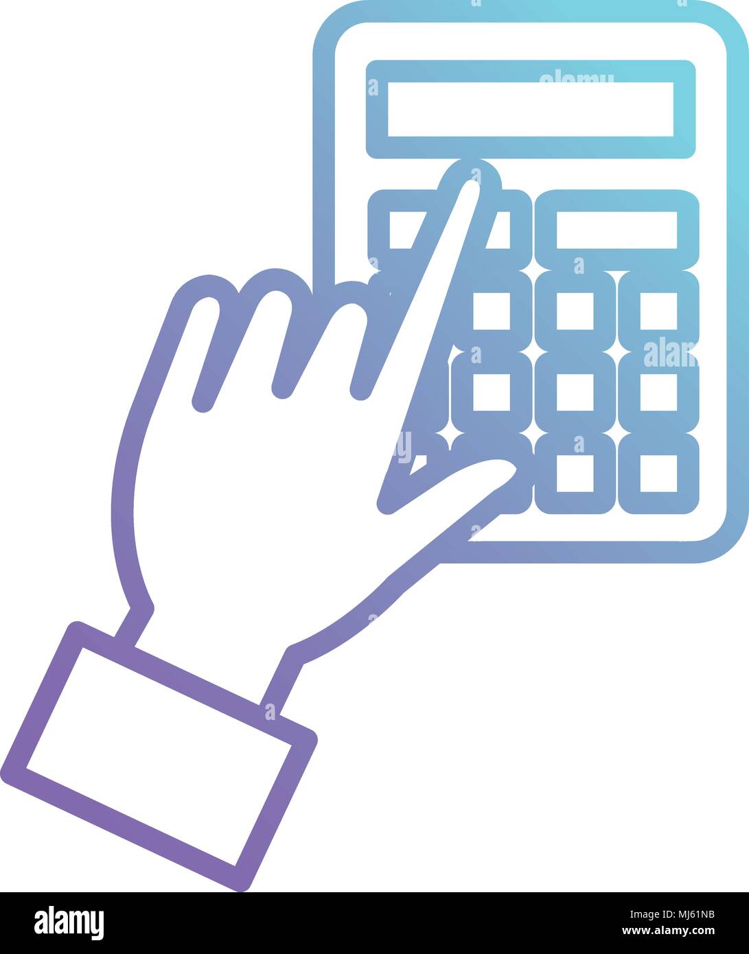 hand using calculator math device icon Stock Vector Image & Art - Alamy