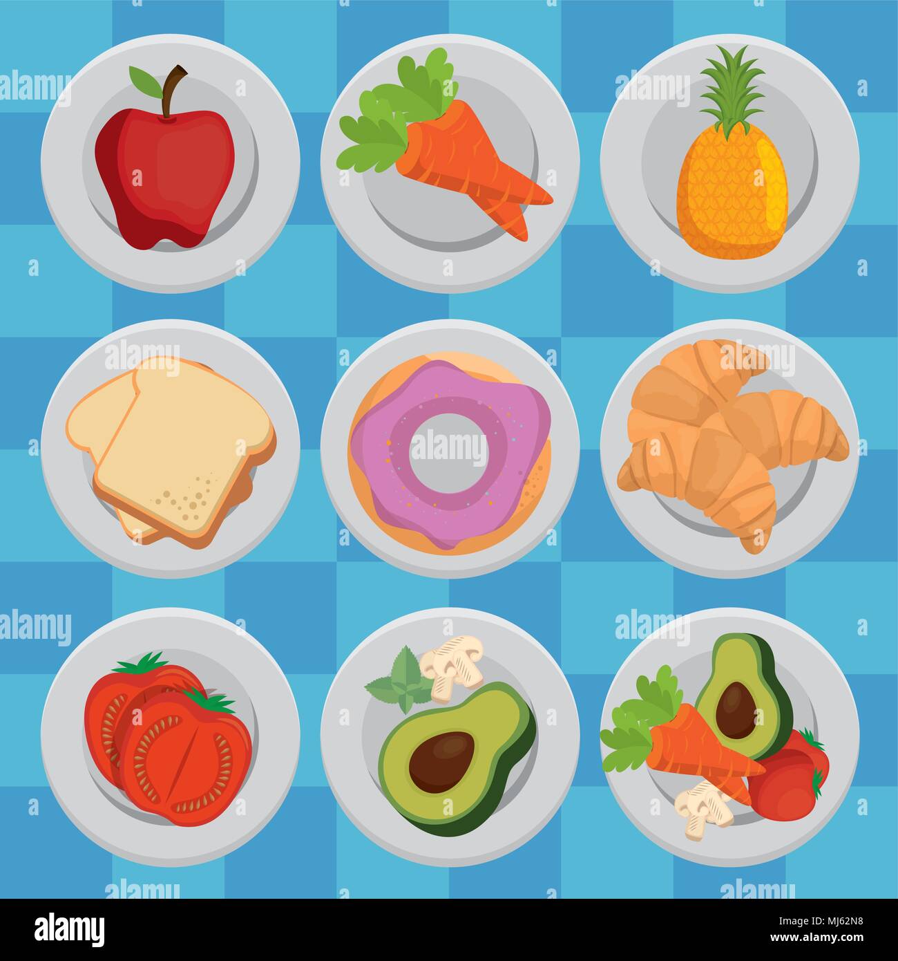 Group Of Nutritive Food Icons Stock Vector Image And Art Alamy