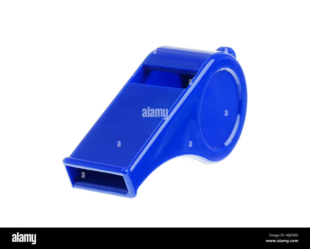 A blue whistle on a white background Stock Photo - Alamy