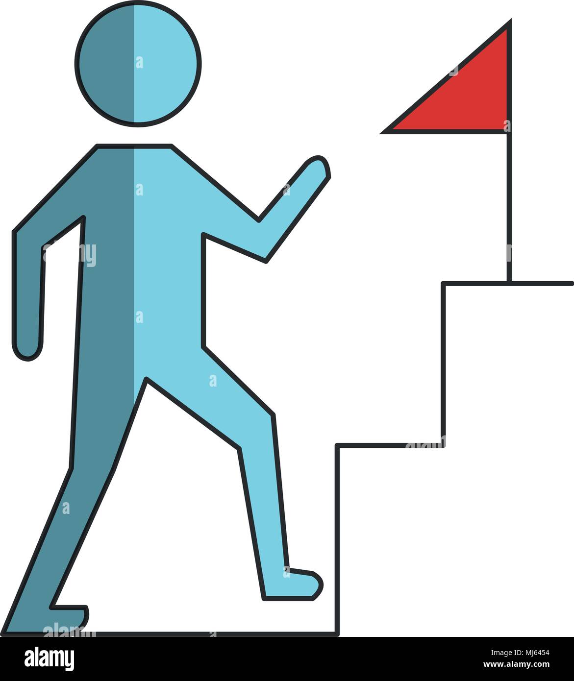 human figure climbing stairs silhouette icon Stock Vector Image & Art ...