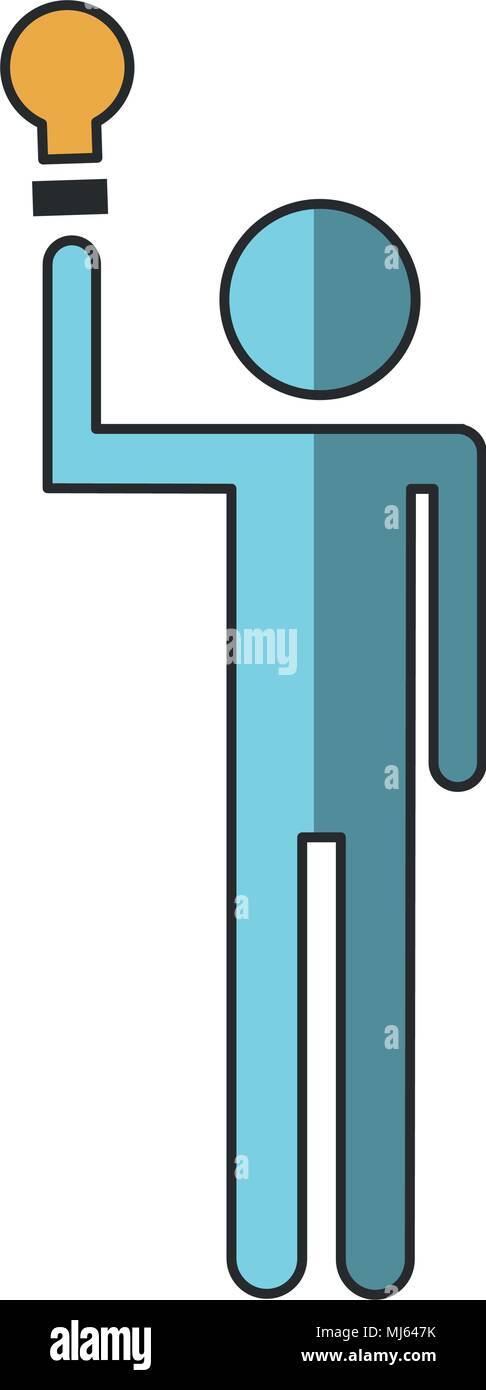 human figure with bulb silhouette Stock Vector Image & Art - Alamy