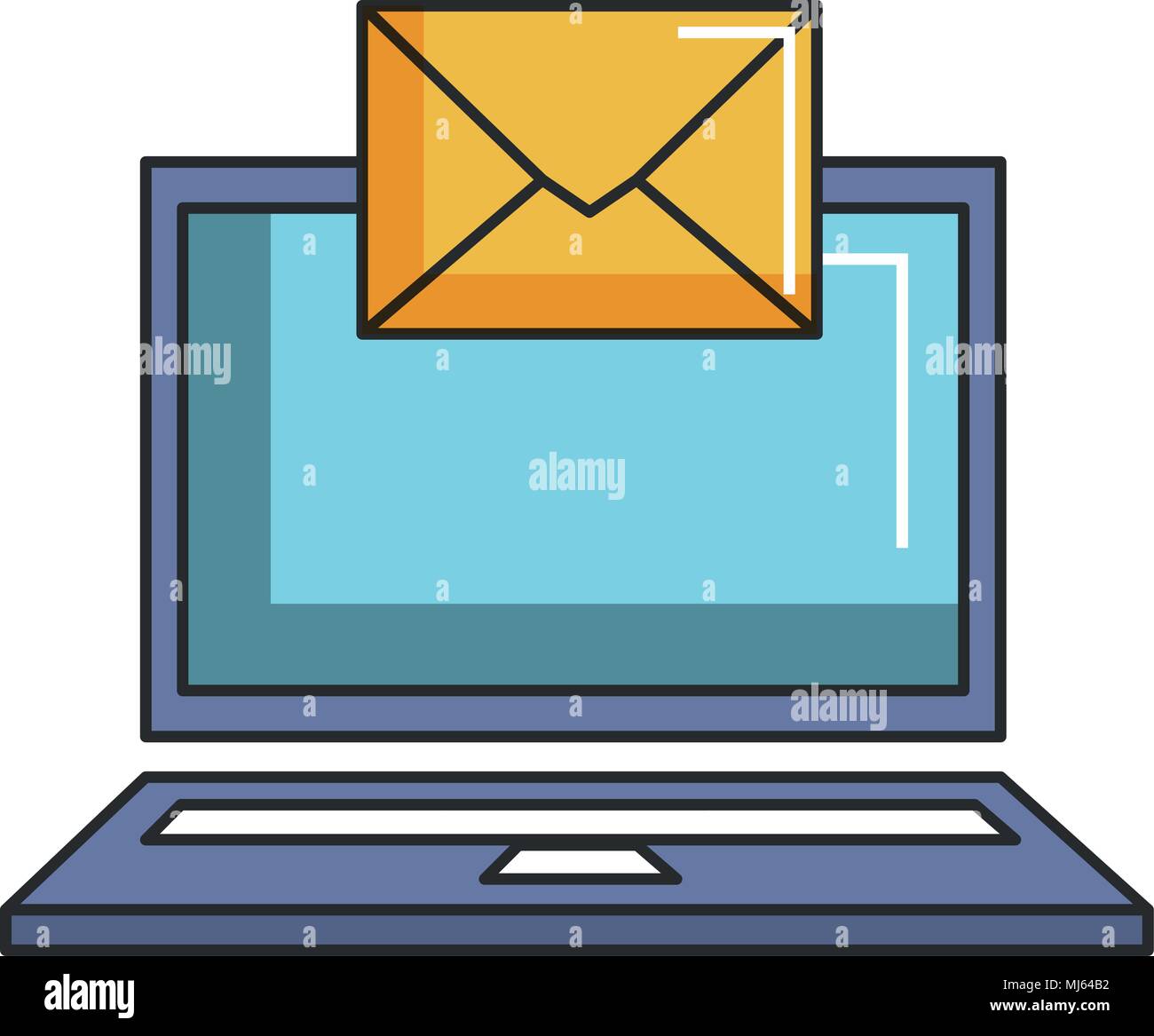 computer laptop with envelope email Stock Vector Image & Art - Alamy