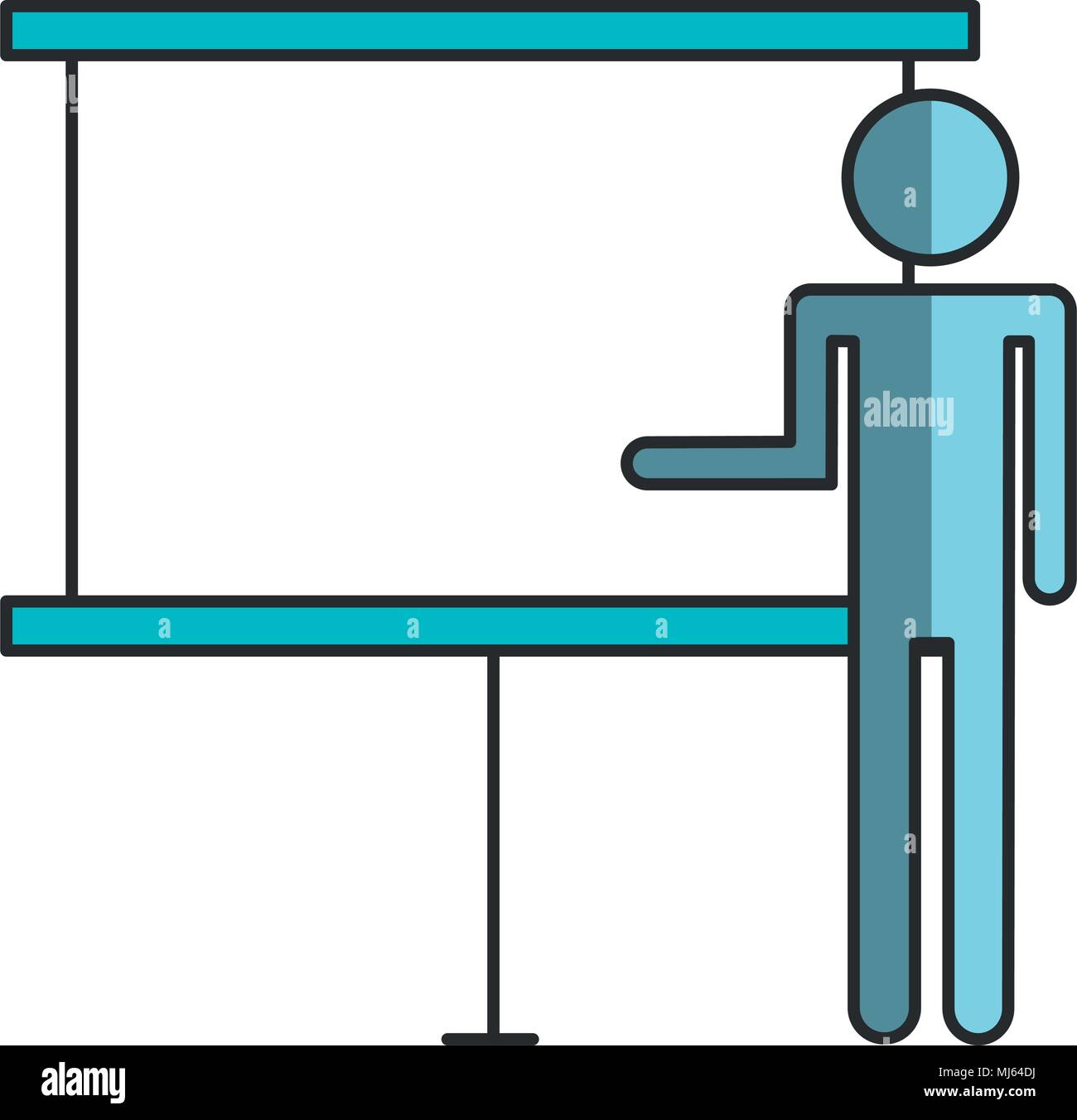 human figure with paperboard training silhouette Stock Vector Image ...