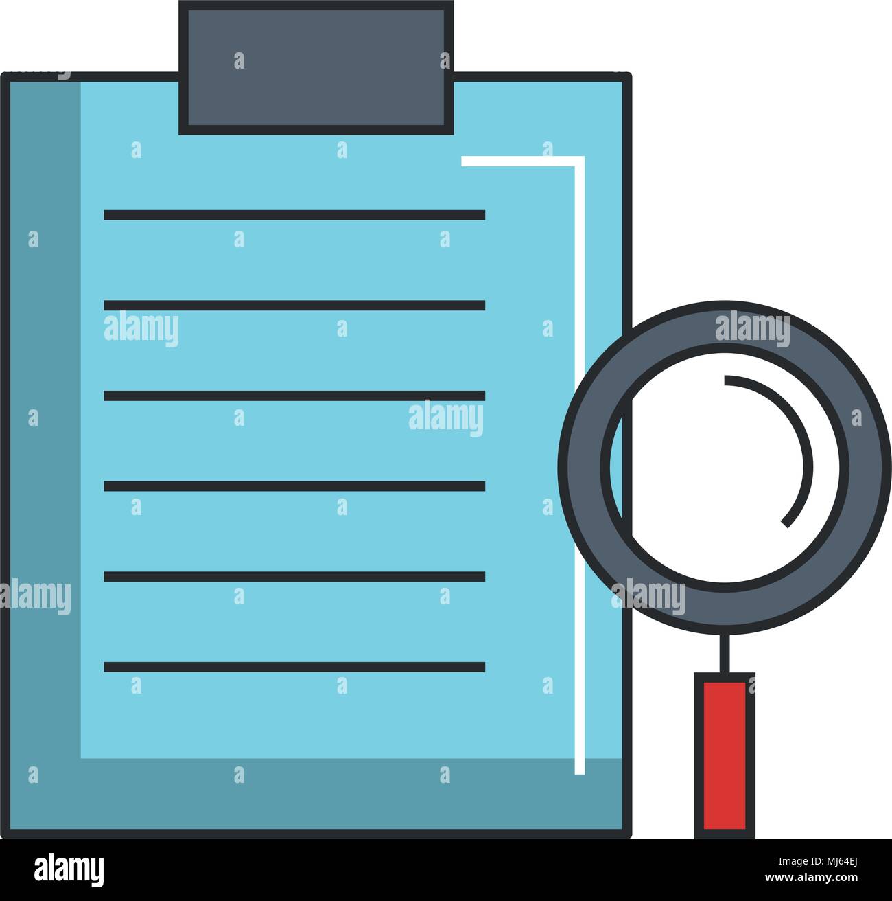 checklist document with magnifying glass Stock Vector Image & Art - Alamy