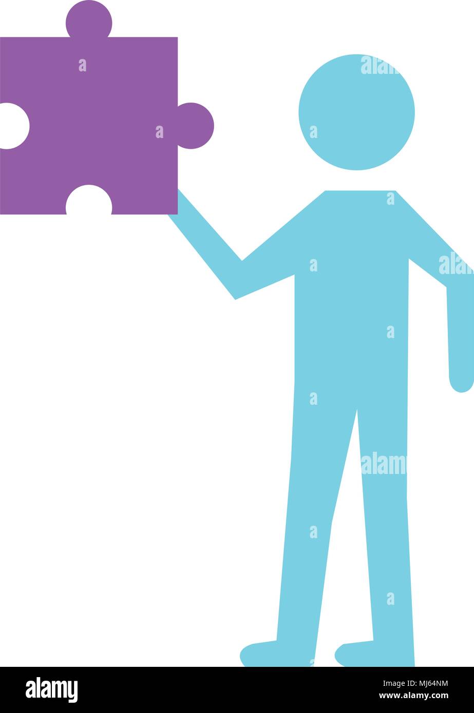 human figure with puzzle piece silhouette icon Stock Vector Image & Art ...
