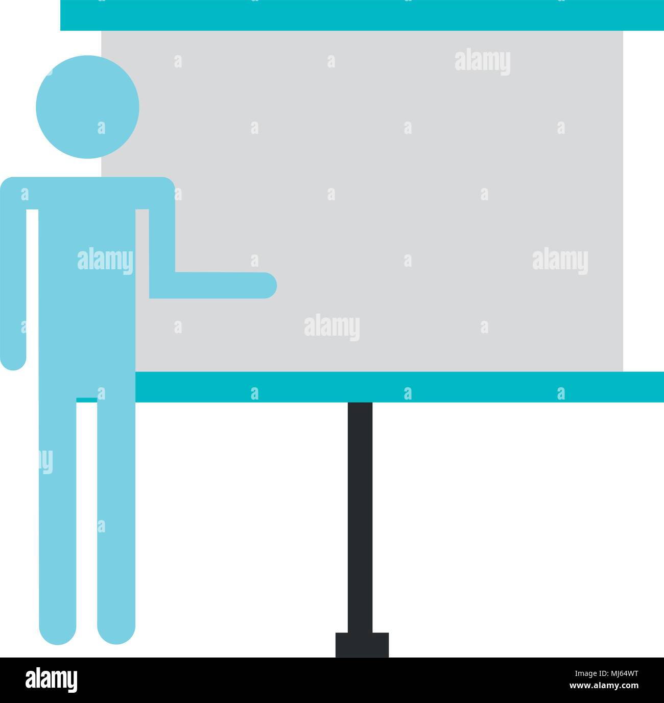 human figure with paperboard training silhouette Stock Vector Image ...