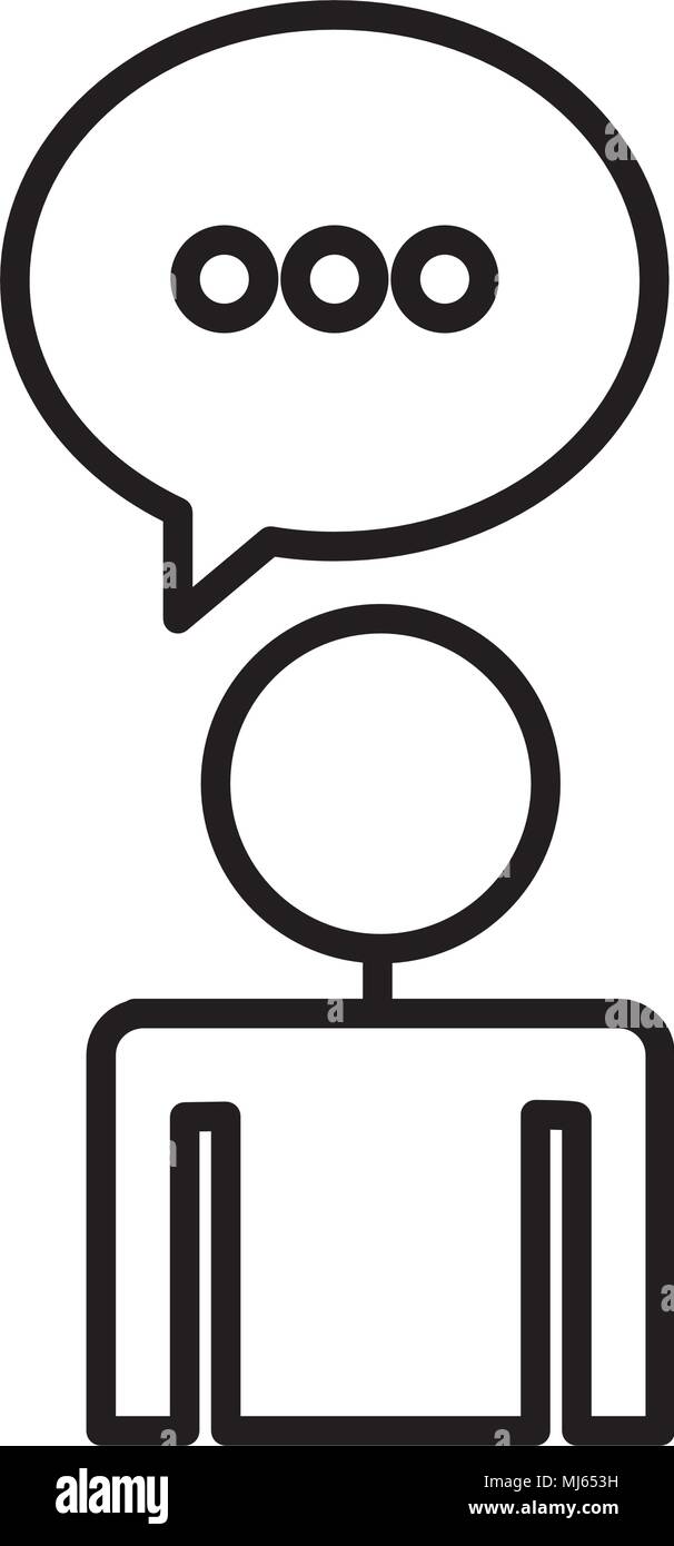 human figure with speech bubble silhouette Stock Vector Image & Art - Alamy