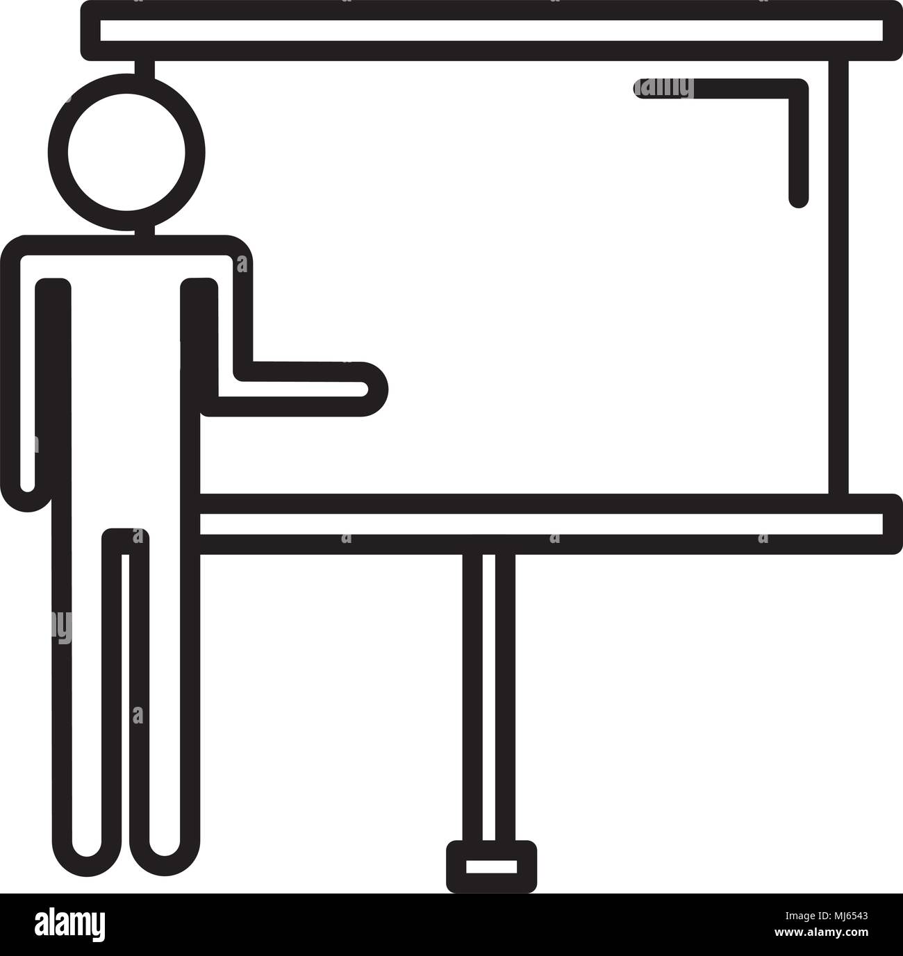 human figure with paperboard training silhouette Stock Vector Image ...