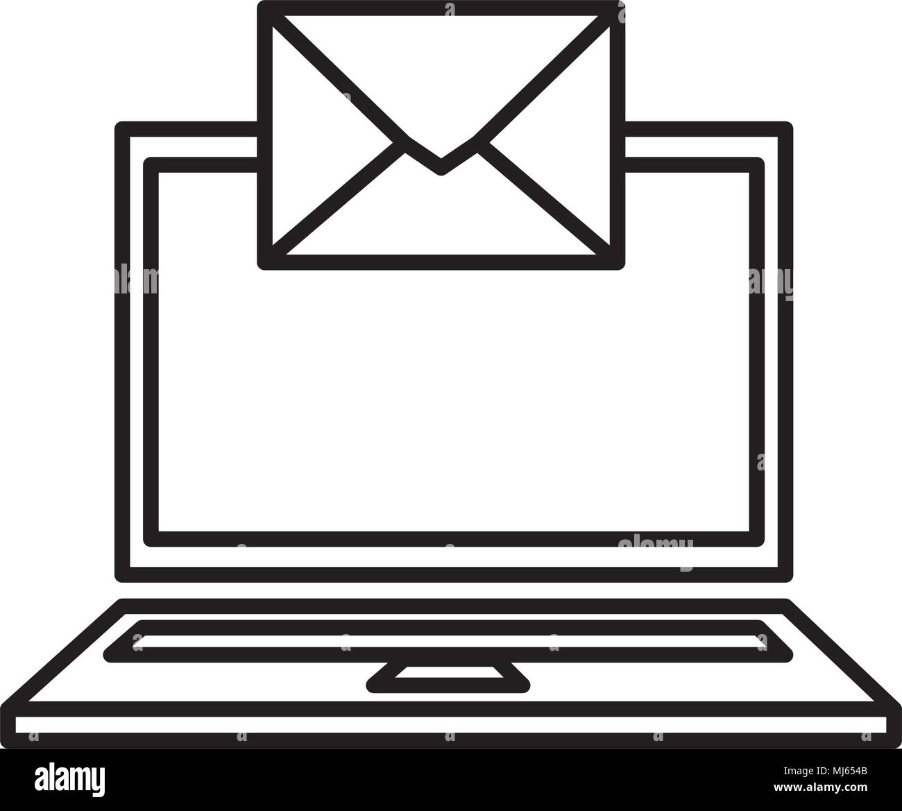 Envelope computer keyboard concept email Stock Vector Images - Alamy