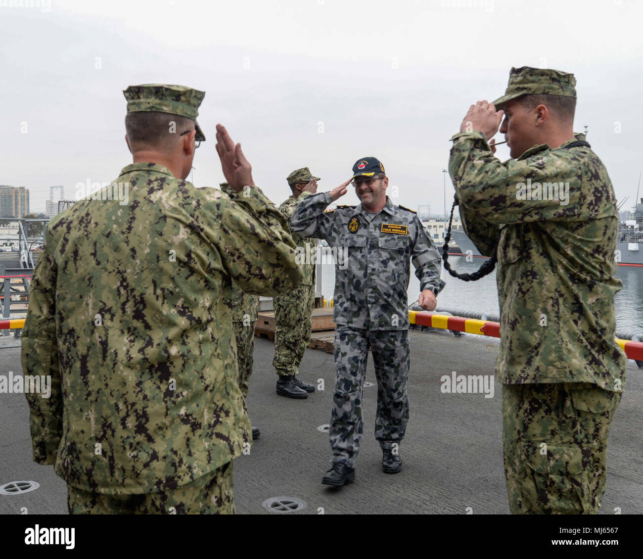 DIEGO (April 5, 2018) Capt. Benjamin Allbritton, commanding officer of ...