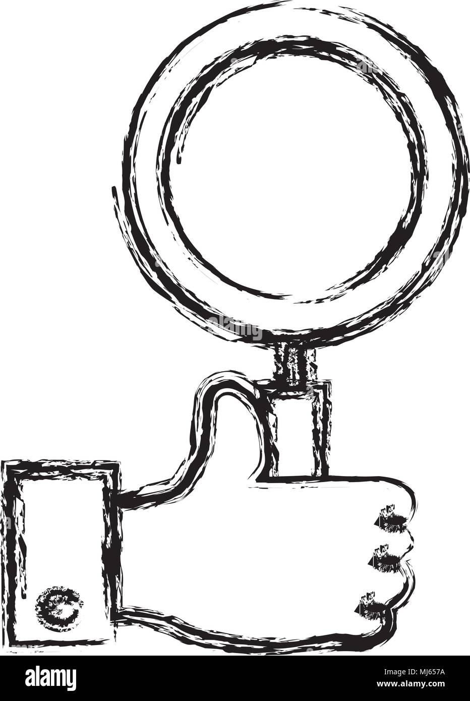 hand human with magnifying glass isolated icon Stock Vector Image & Art ...