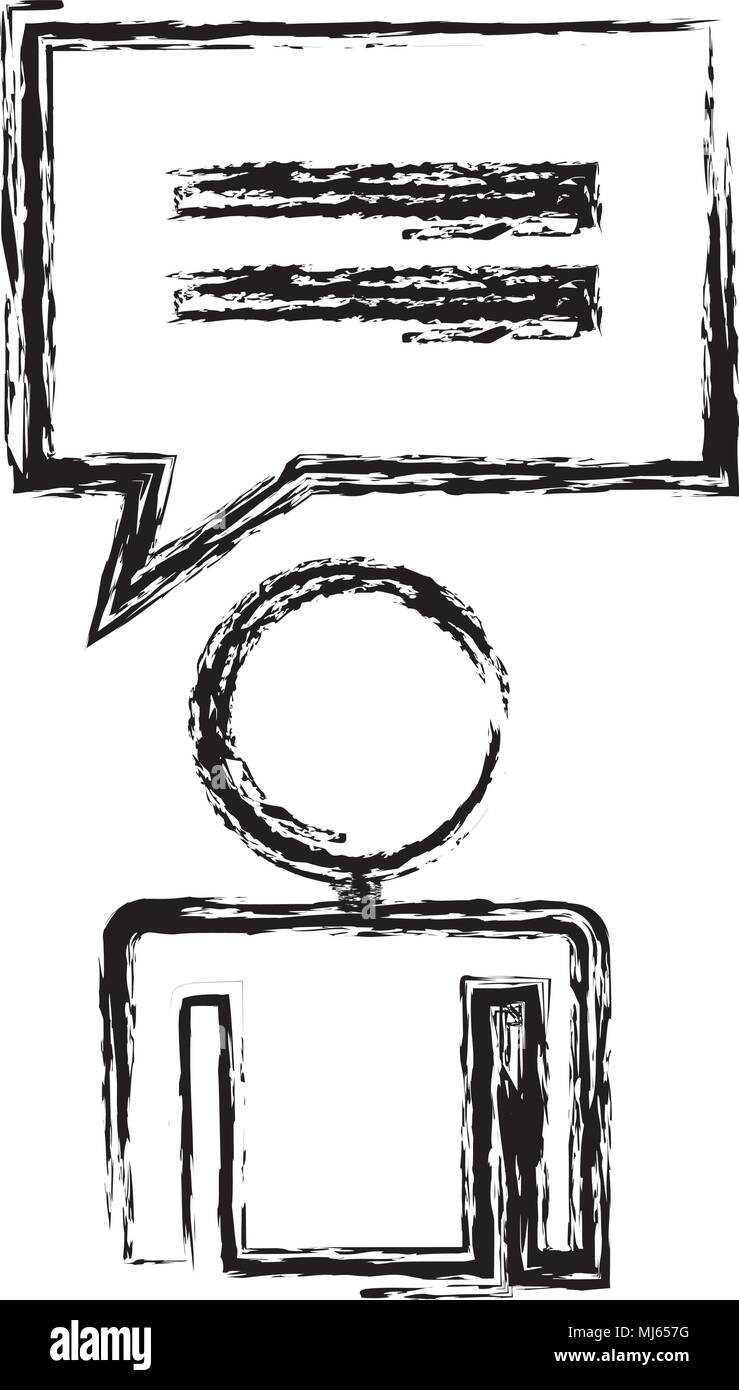 human figure with speech bubble silhouette Stock Vector Image & Art - Alamy