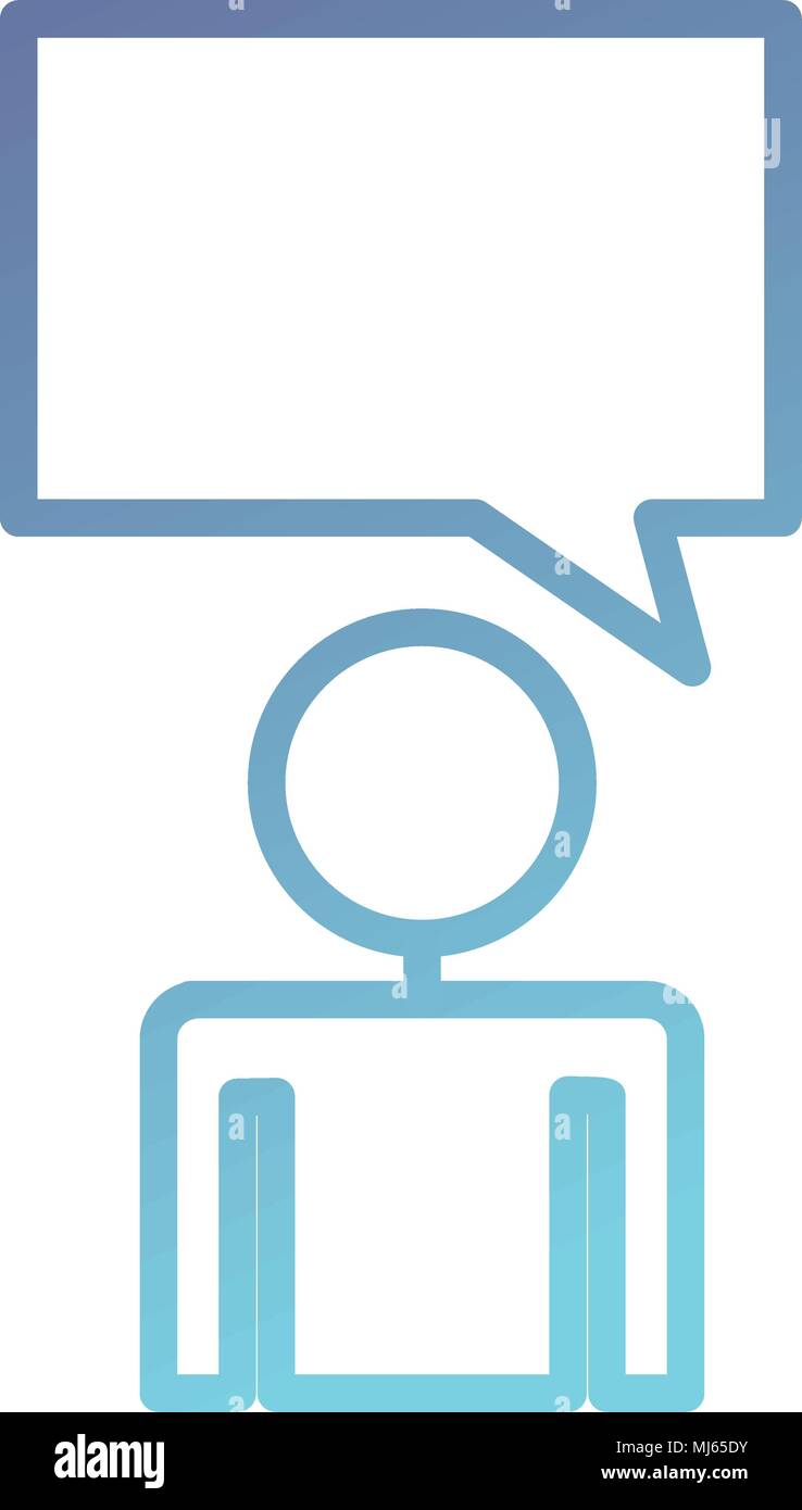 human figure with speech bubble silhouette Stock Vector Image & Art - Alamy