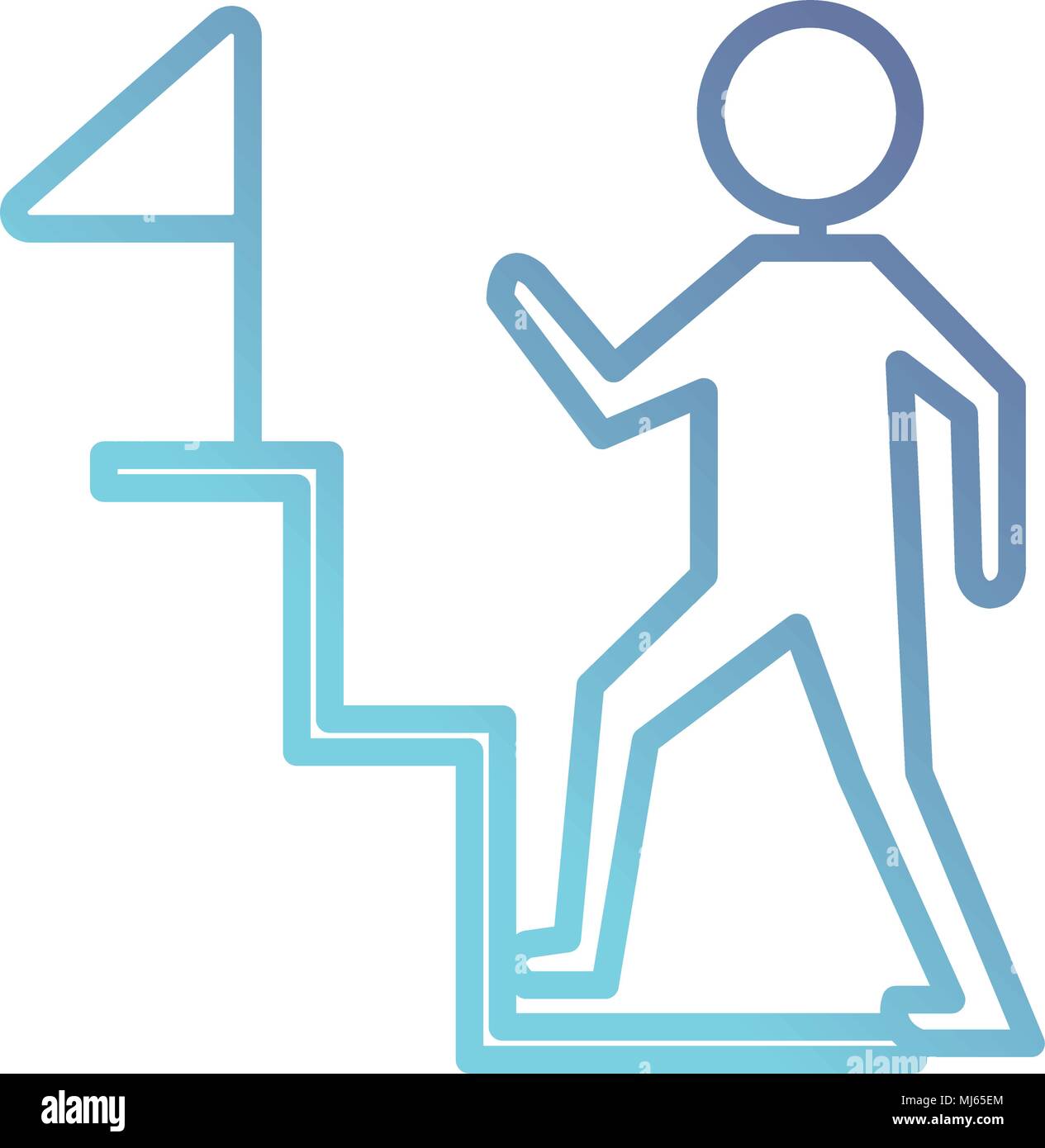 Man Climb Stairs Silhouette High Resolution Stock Photography and ...