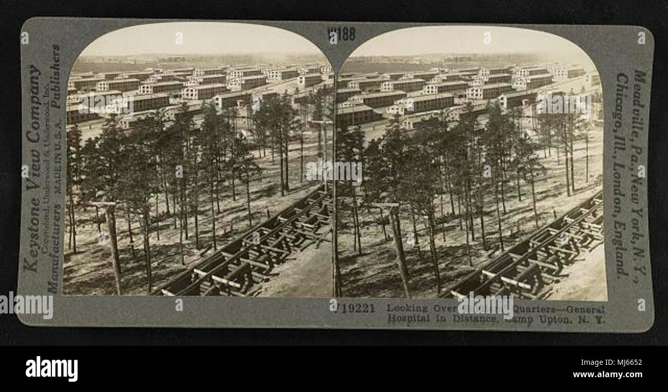 This stereopticon photo from 1919 shows Camp Upton, N.Y., the Long ...
