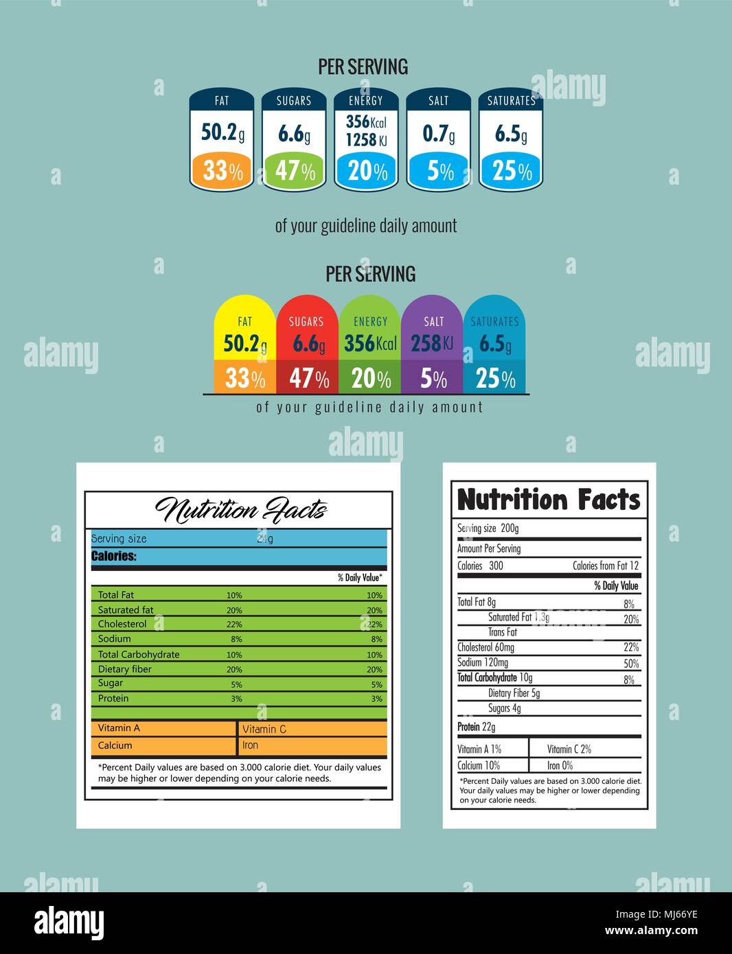 paper with nutrition facts Stock Vector Image & Art - Alamy