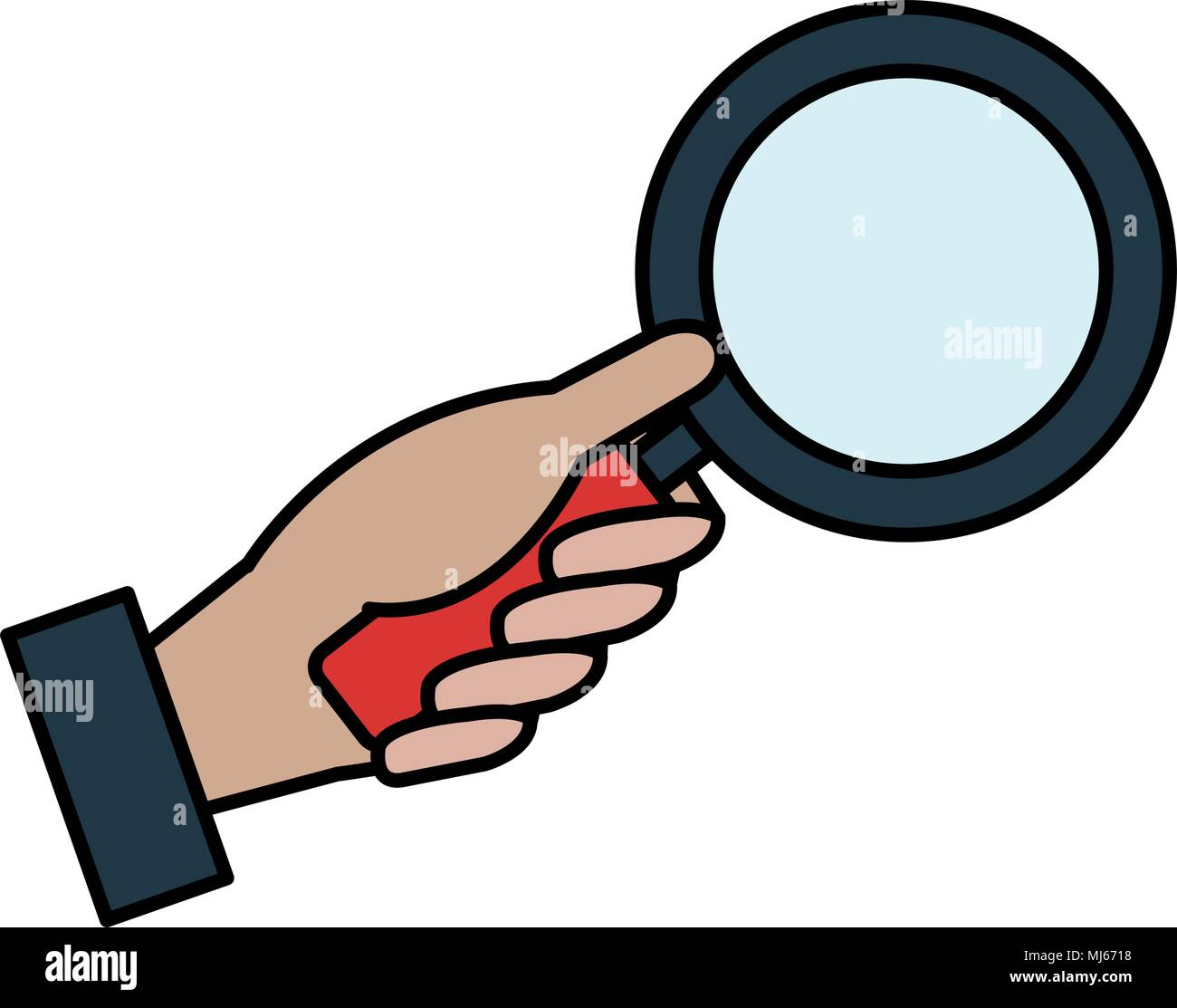 hand human with magnifying glass isolated icon Stock Vector Image & Art ...