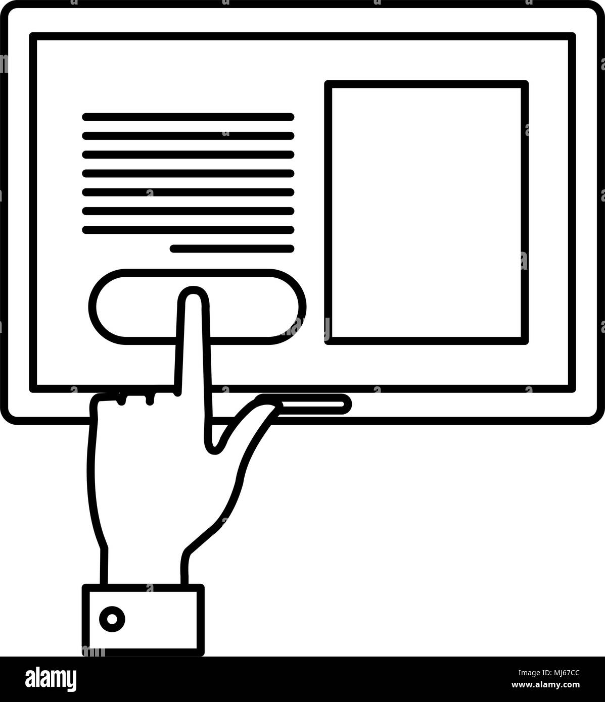 hand human with tablet Stock Vector Image & Art - Alamy