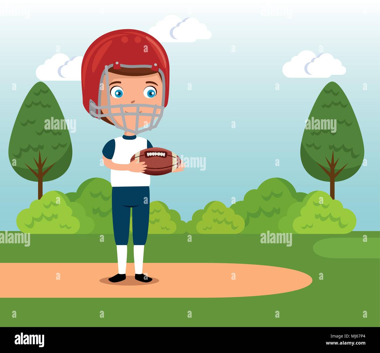Cartoon Illustration Boy Playing Baseball High Resolution Stock ...